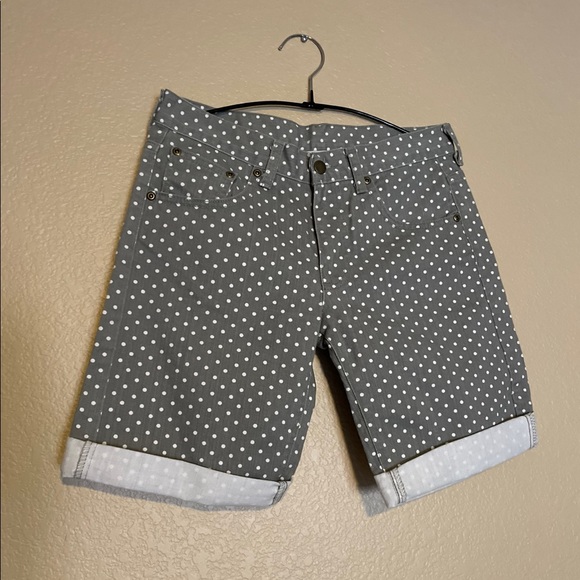 Shorts | Garnet Hill Grey White Polka Dot Jean Shorts | Poshmark